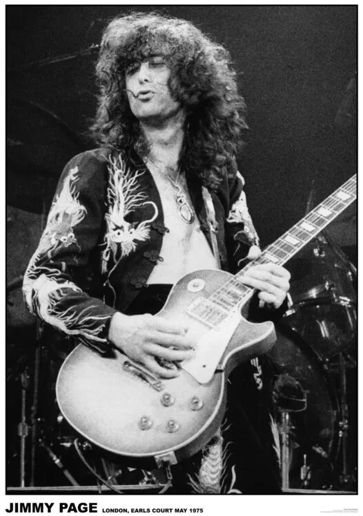 Plakát, Obraz - Jimmy Page - Earls Court May 1975, (59.4 x 84.1 cm)