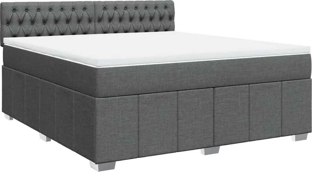 Box spring postel s matrací tmavě šedá 180x200 cm textil 3289455