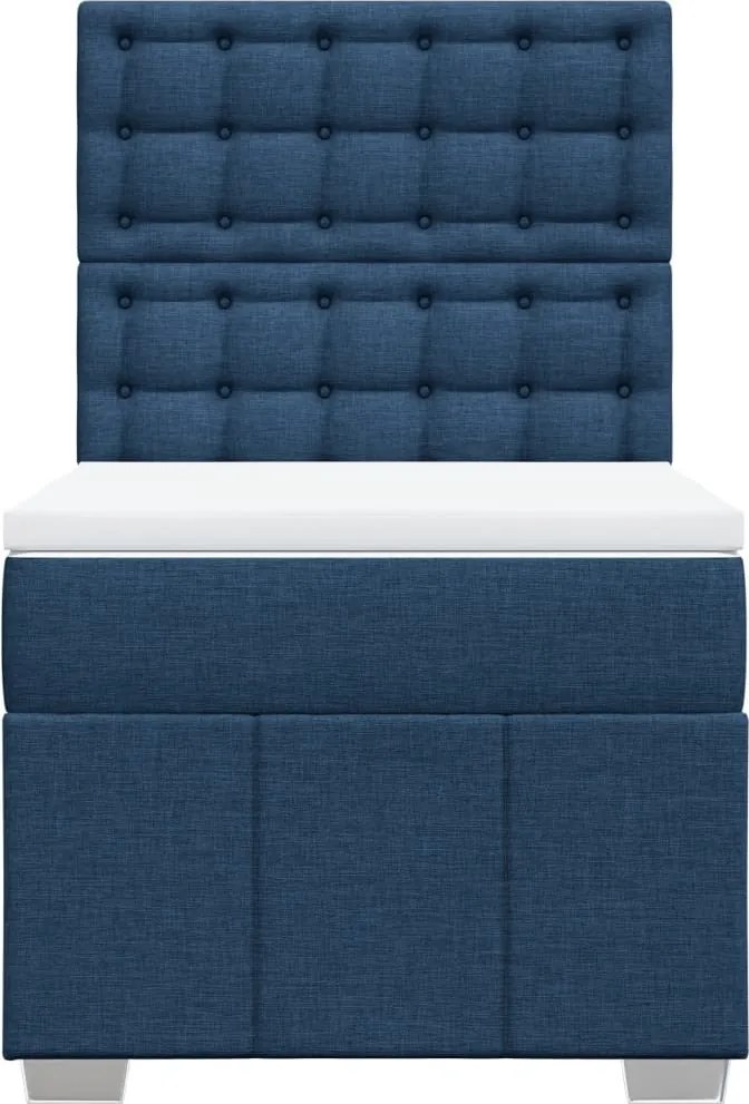 Box spring postel s matrací modrá 90x200 cm textil 3293871