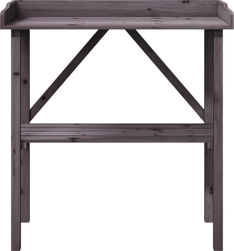Přesazovací stůl s policí šedý 78 x 38 x 82,5 cm masivní jedle 156351