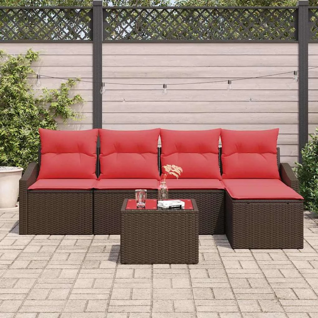 Set pohovek 6 ks Hnědá polyratan 3346694