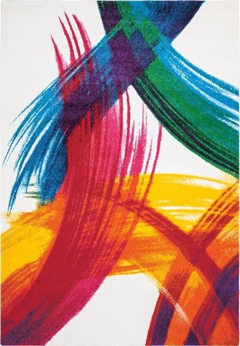 Vopi | Kusový koberec Art 20946/60 - 200 x 290 cm, bílá/modrá/červená/žlutá