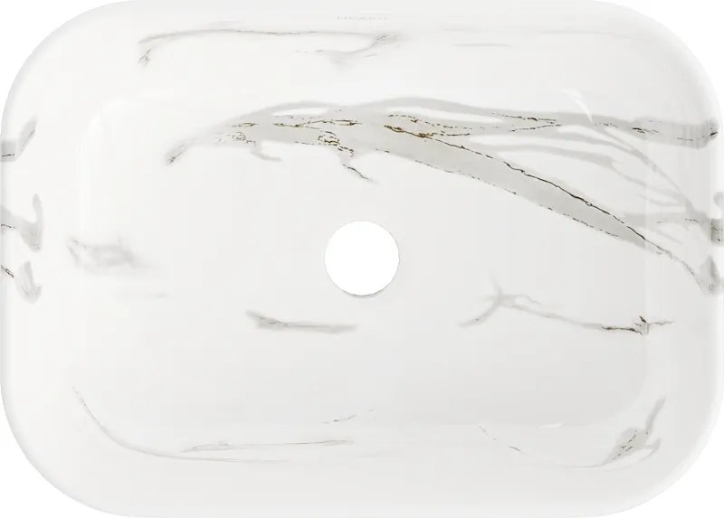 Mexen Rita, umyvadlo na desku 455x325x135 mm, bílá-imitace kamene, 21084584