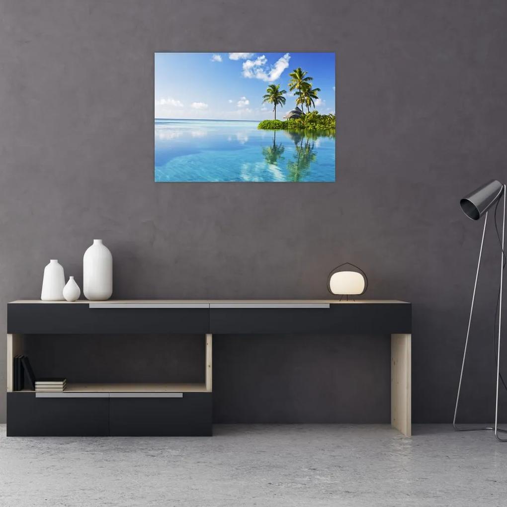 Skleněný obraz - Tropický ostrov (70x50 cm)