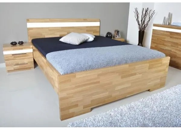 Manželská postel - dvoulůžko MONA 160x200, masiv buk STYLER