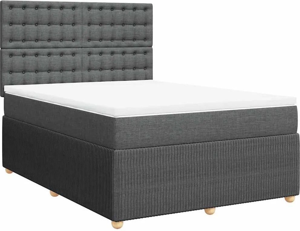Box spring postel s matrací tmavě šedý 140 x 190 cm textil 3294366