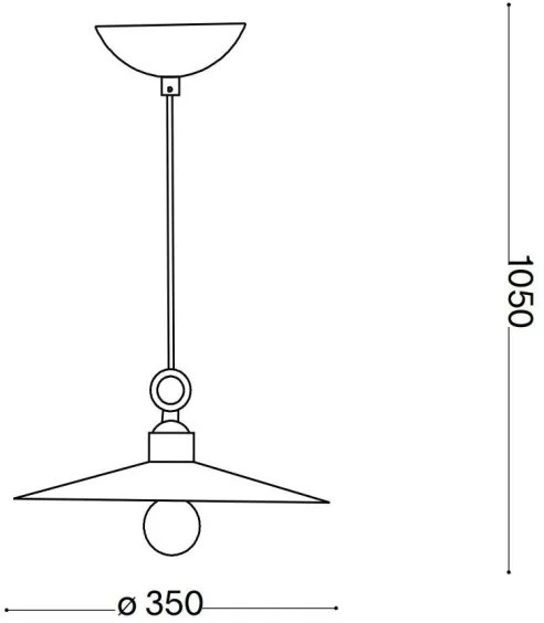 Ideal Lux - Lustr na lanku CANTINA 1xE27/42W/230V pr. 35 cm měď