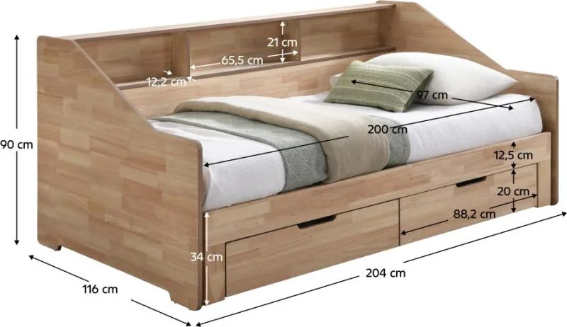 Rozkládací postel, přírodní, MONETA Kondela 0000416682