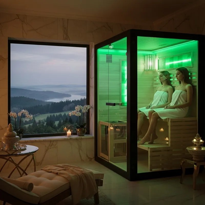 BPS-koupelny Finská sauna Relax HYD-6717 120x120, 2 osoby