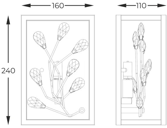 Zuma Line W0578-01A-B5V7 - Nástěnné svítidlo SPRING 1xG9/33W/230V zlatá