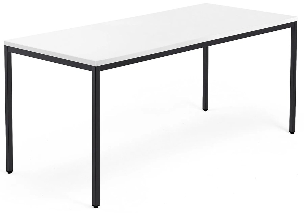 AJ Produkty Psací stůl MODULUS, 4 nohy, 1800x800 mm, černý rám, bílá