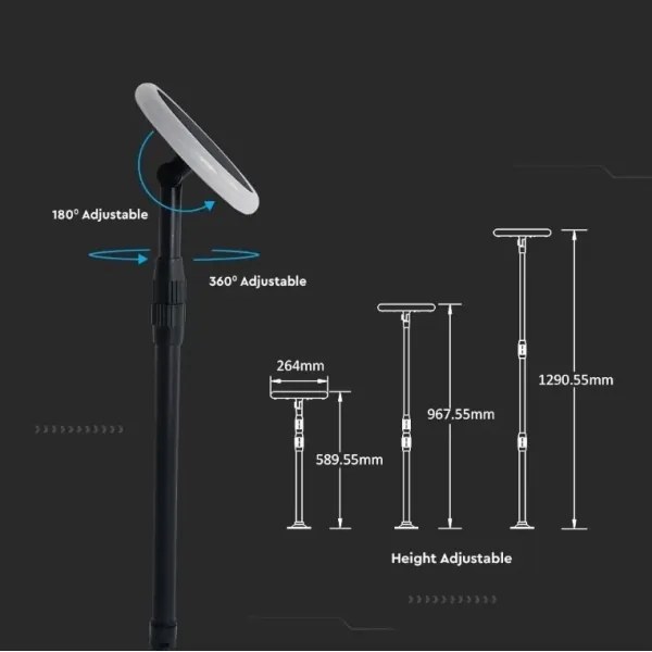 LED Nastavitelná solární lampa GARDEN LED/8W/5V 60-129 cm 4000K IP65 2000 mAh