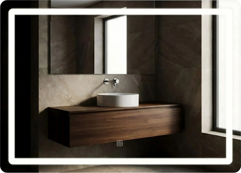 Dotykové zrcadlo s LED osvětlením COLOR 80x60 cm