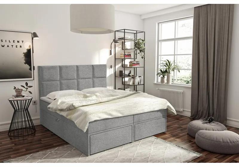 Kontinentální postel Hudson Lux 2, Rozměr postele: 160x200, Potah:: ekokůže Soft 011