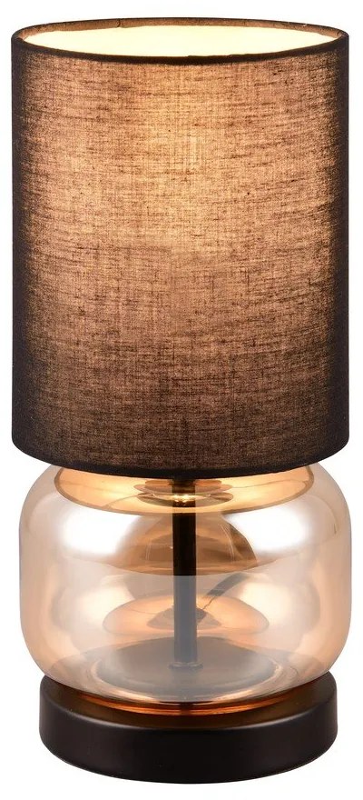 Černo-oranžová stolní lampa s textilním stínidlem (výška 28,5 cm) Elio – Trio