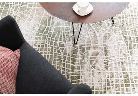 koberec AKRYL USKUP 9483 slonová kost / zelená velikost 100x200 cm | krásné koberce cz