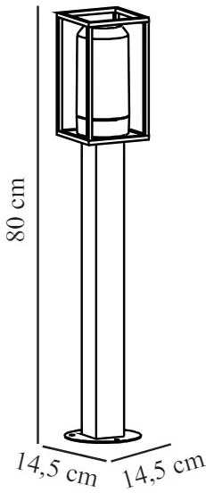 Černý zahradní sloupek Griffin pro žárovku E27 80cm  - Nordlux