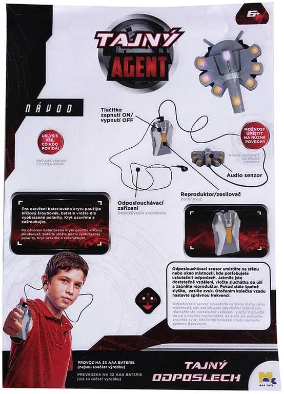 MAC TOYS Tajný agent odposlech na baterie štěnice na kartě plast m5200014