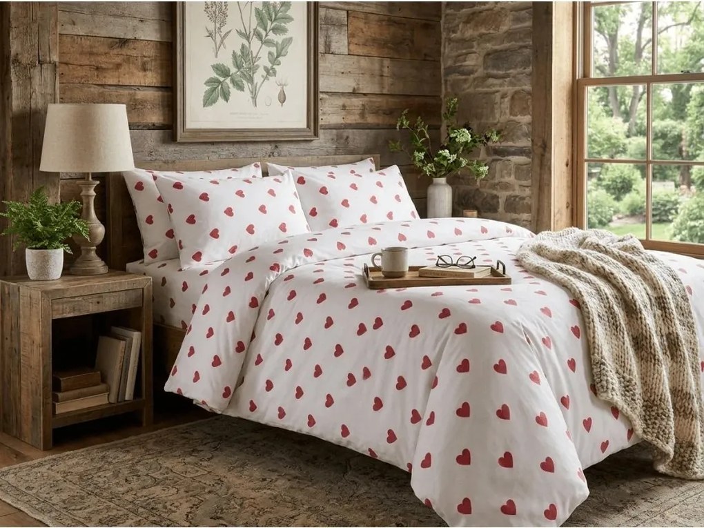 Bavlněné povlečení HEART CHARM bílé, 100% bavlna Rozměr povlečení: 70 x 90 cm | 140 x 200 cm
