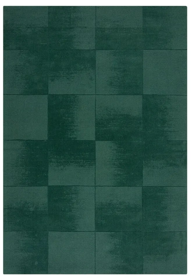 Ručně tkaný vlněný koberec v petrolejové barvě 120x170 cm Demi Check Ombre – Flair Rugs