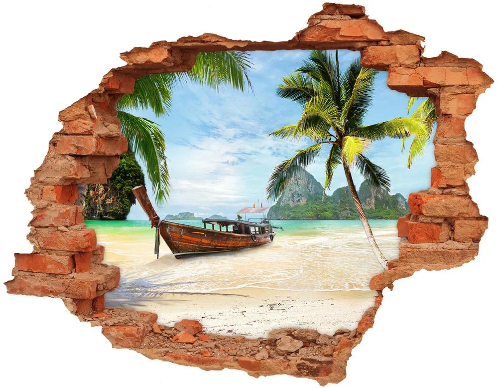 Wallmuralia Nálepka fototapeta 3D výhled Palmy na pláži 90x70 cm