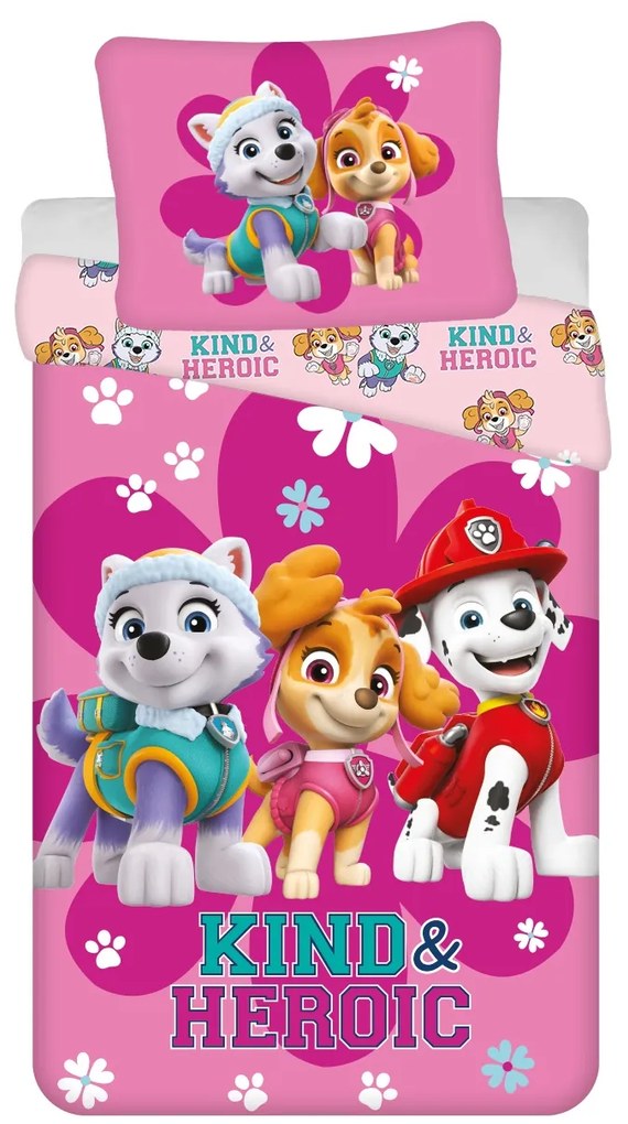 Jerry Fabrics Povlečení Paw Patrol PP 475 Heroic 140x200, 70x90 cm