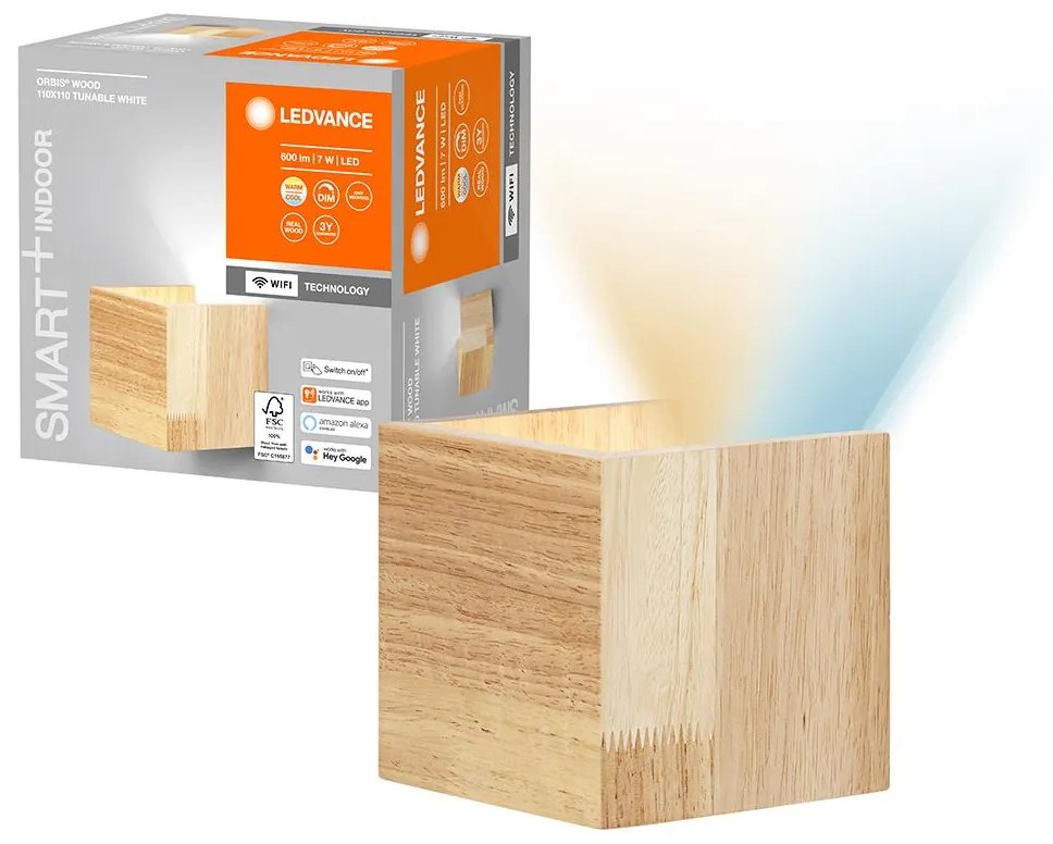 Ledvance - LED Stmívatelné nástěnné svítidlo SMART+ WOOD LED/7W/230V Wi-Fi