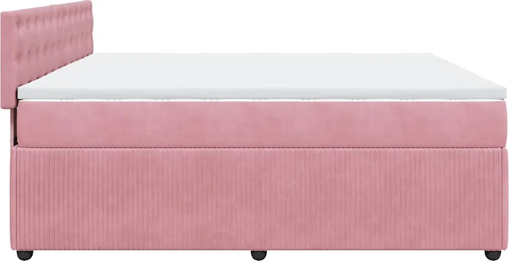 Box spring postel s matrací růžová 180x200 cm samet 3290123
