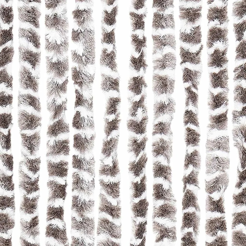 Závěs proti hmyzu taupe a bílý 100 x 220 cm Chenille 325462