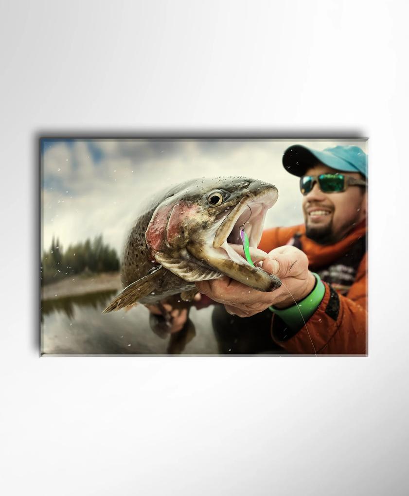 Malvis ® Obraz Rybář s krásným duhákem ROZMĚR (šířka x výška): pětidílný obdélník 150x60 cm