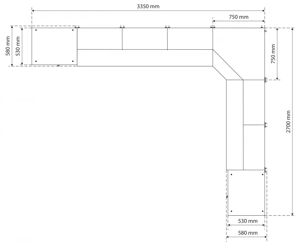 BGS 80160, Systém nástěnných jednotek | dílna | dřevo | 8 moduly