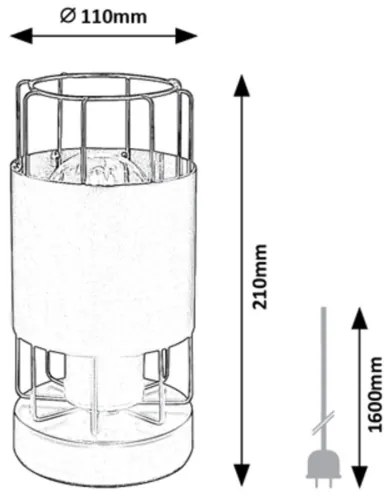 Rabalux 3124 - Stolní lampa DIMITRI 1xE27/40W/230V