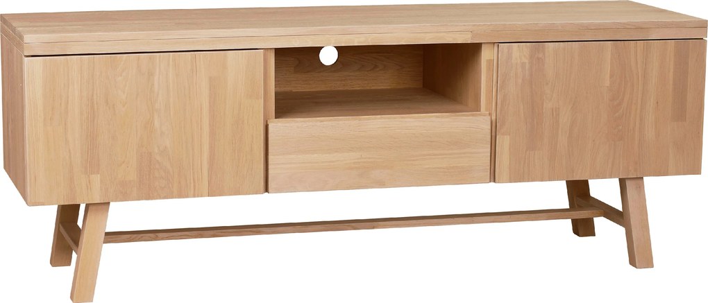 ROWICO Dřevěný TV stolek BROOKLYN 160x60 cm světlý dub 108597