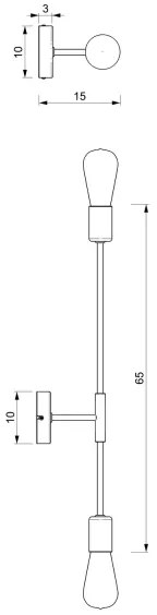 Nástěnné svítidlo FLAME 2xE27/60W/230V černá/zlatá