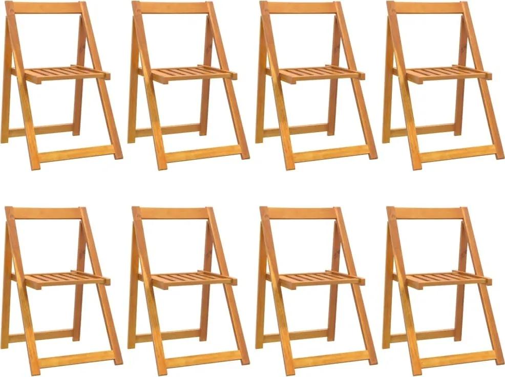 vidaXL Skládací zahradní židle 8 ks masivní akáciové dřevo [3104965]