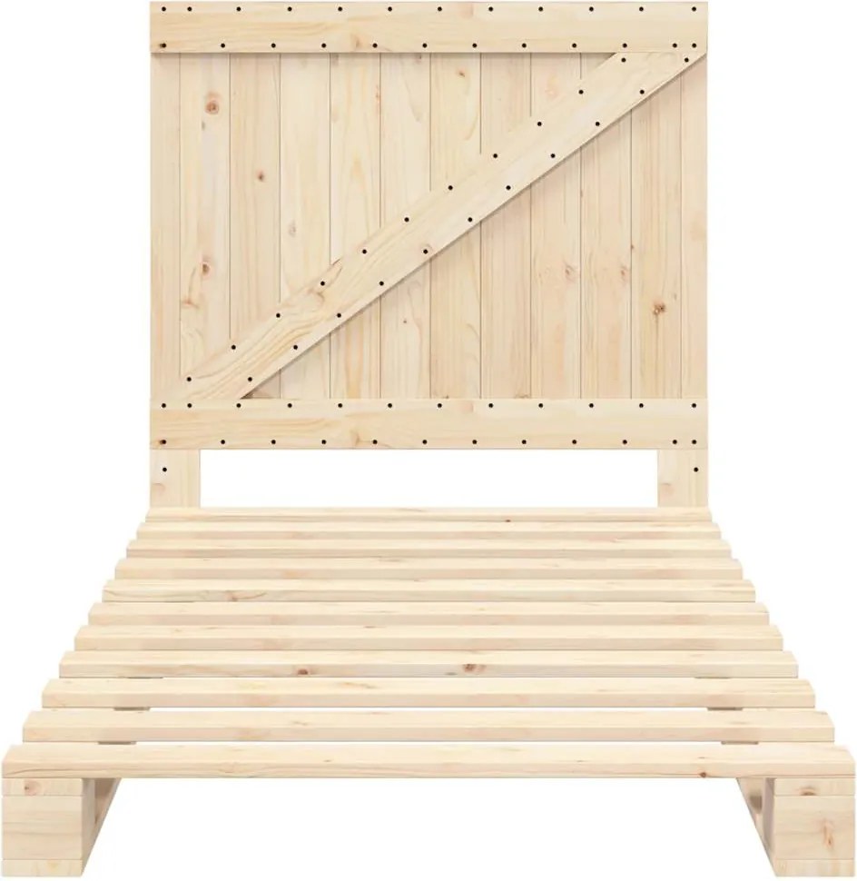 Rám postele s čelem 100 x 200 cm masivní borové dřevo 3281551
