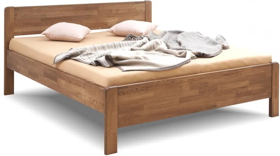 Zvýšená postel z masivu Sofi-oblá, masiv dub cink , 180x200 cm