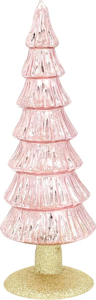 Decorace Růžový vánoční stromek 28cm