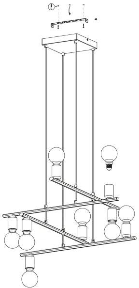 Eglo 98909 - Lustr na lanku MEZZANA 8xE27/40W/230V