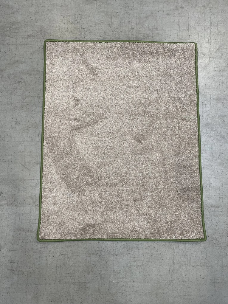 Vopi, Akce: 102x80 cm Kusový koberec Capri béžový - zelené obšití, na míru, šíře, béžová, ab (mřížka), chodba / předsíň
