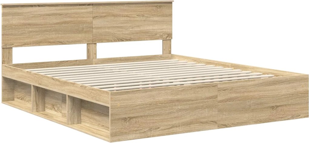 Rám postele s čelo Sonoma 200 x 200 cm Kompozitní dřevo 3407834