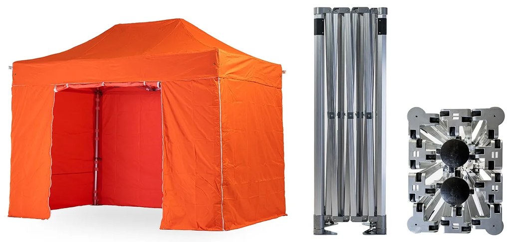Nůžkový párty stan 3x4,5 m TENTino BIG HEXAGON Barva opláštění: 6A - ORANŽOVÁ