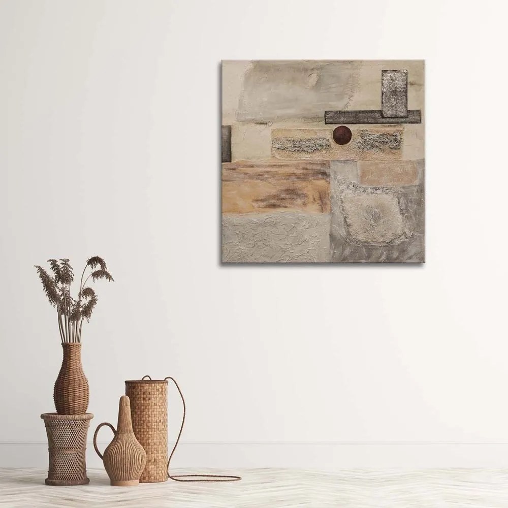 Obraz na plátně Abstraktní béžová hnědá - 60x60 cm