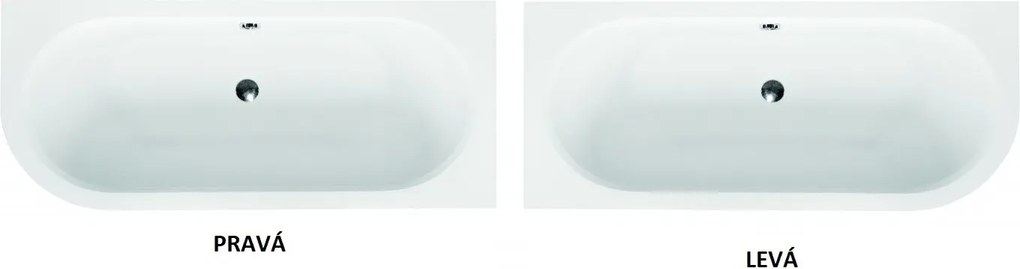 Besco Avita asymetrická vana 180 x 80 cm pravá bílá VANAVIT180P