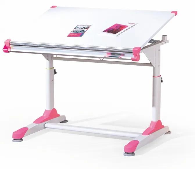 Dětský rostoucí psací stůl Collorido bílo-zeleno-růžový