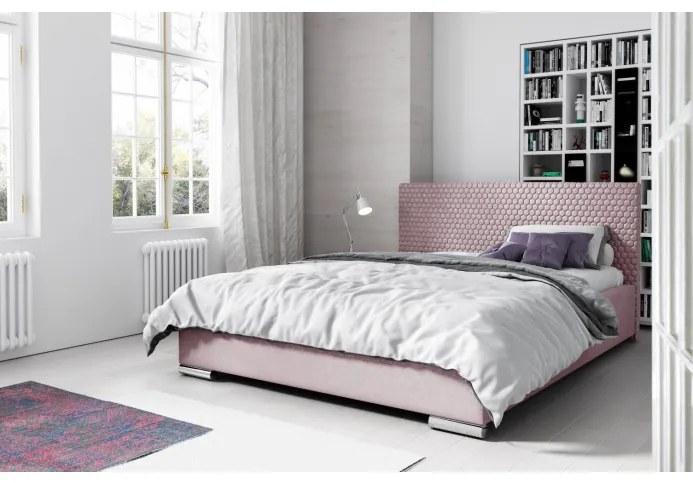 Elegantní čalouněná postel Champ 120x200, růžová