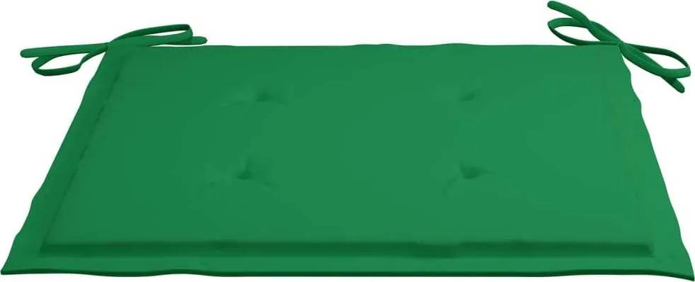 vidaXL Zahradní židle s čajovým stolkem a poduškami masivní akácie [3061307] Barva: Zelená