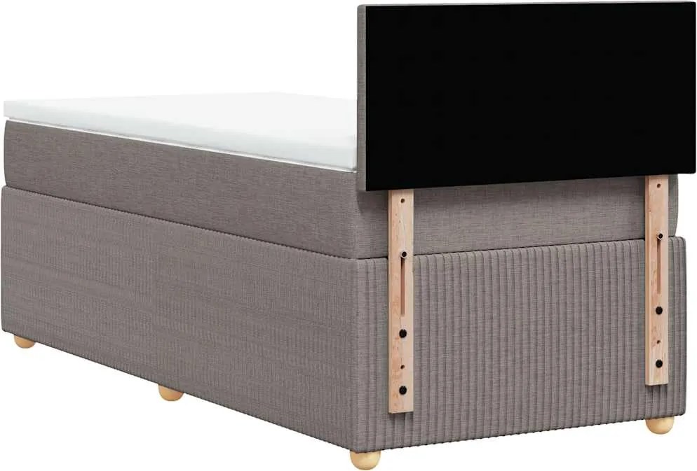 Box spring postel s matrací taupe 90x200 cm textil 3287336