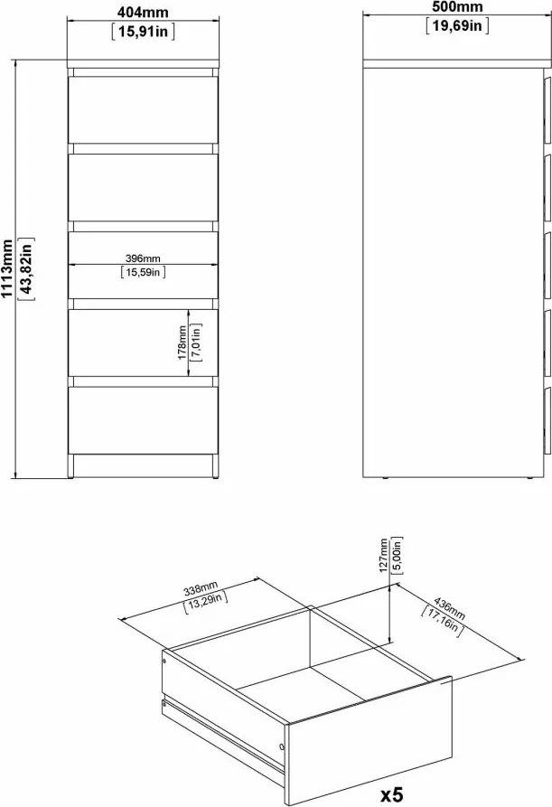 FALCO Komoda Simplicity 233 beton/bílý lesk