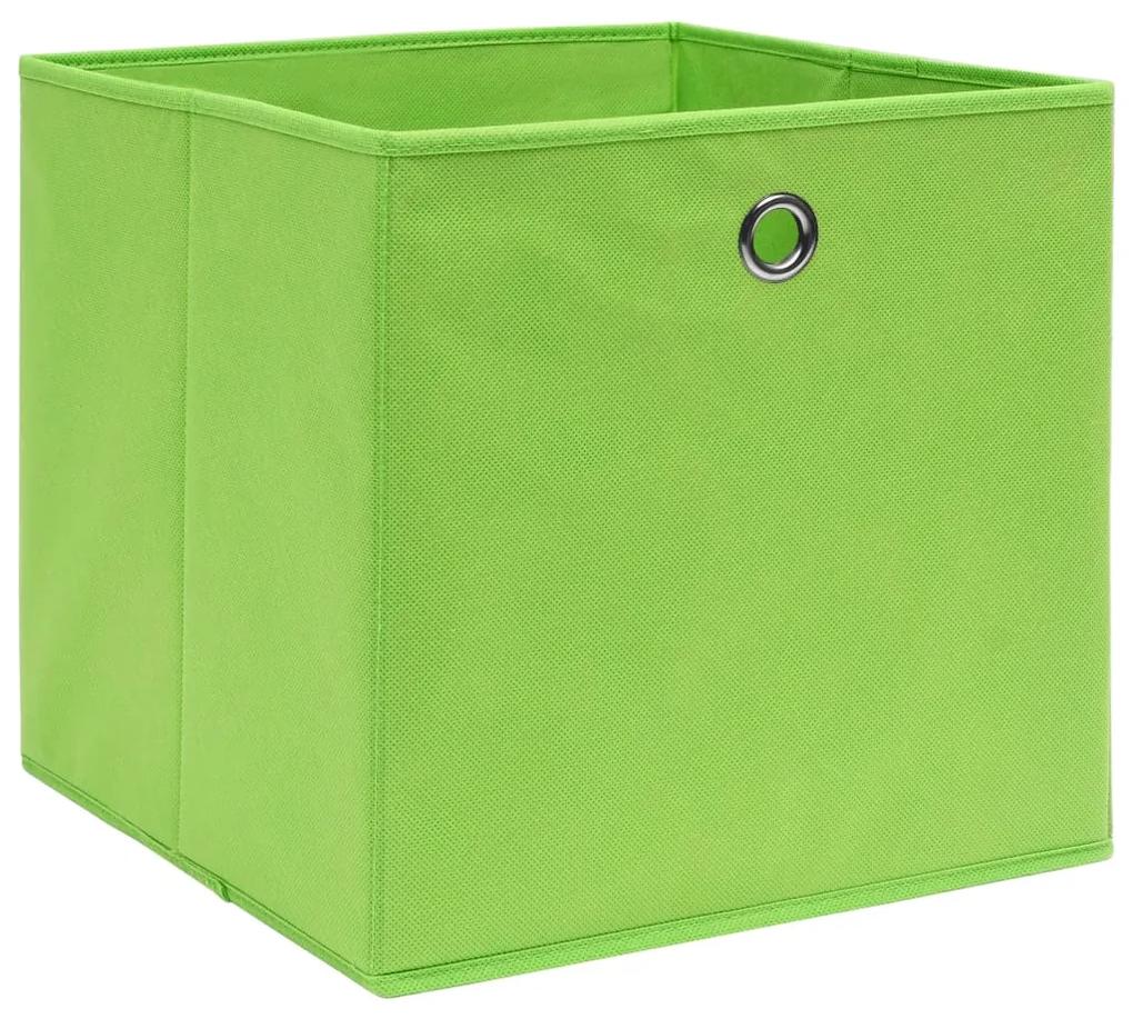 vidaXL Úložné boxy 4 ks netkaná textilie 28 x 28 x 28 cm zelené